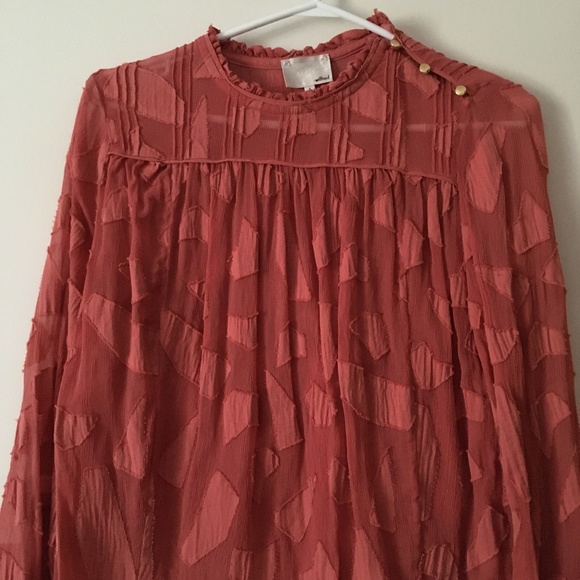 Le Fou | Tops | Pretty Le Fou Aritzia Henriette Rose Pink Silk Applique ...